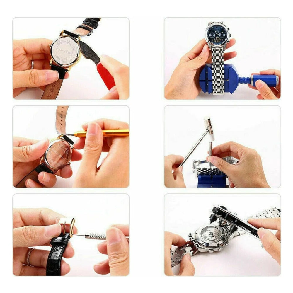 SuaTools - 147 Pcs Professional Watch Repair Kit Tools With Case - Bla ...