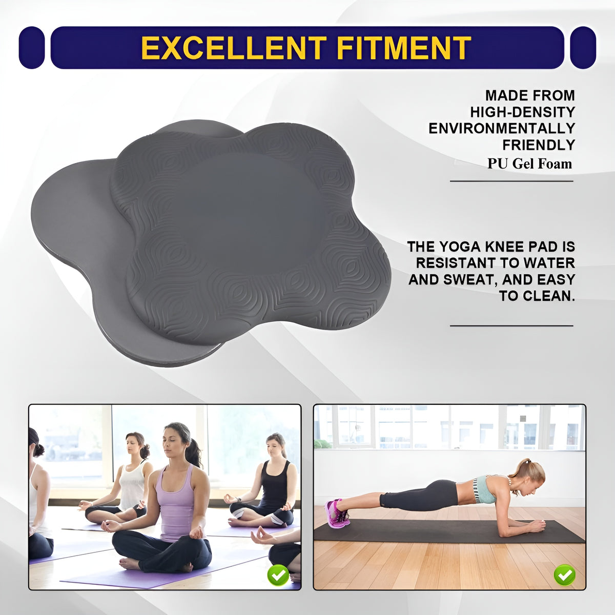 VolaFit - 2Pcs Lightweight Non Slip Yoga Knee Pads and Protectors - Gr ...