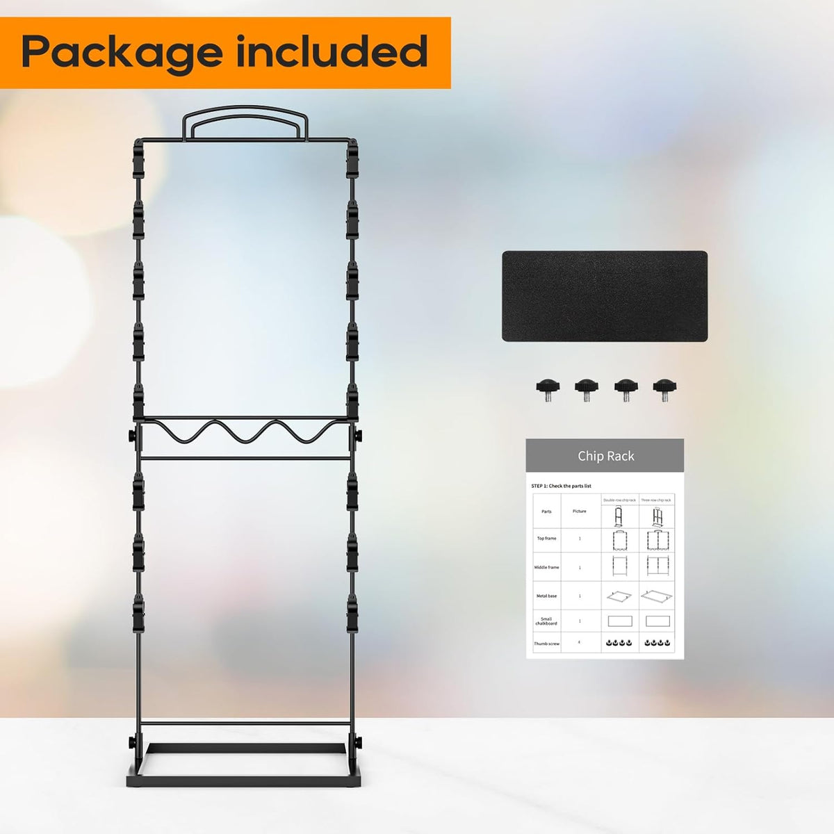 Pract Pack - 32 Clips Countertop Chip Rack Display Retail Stand - Blac ...