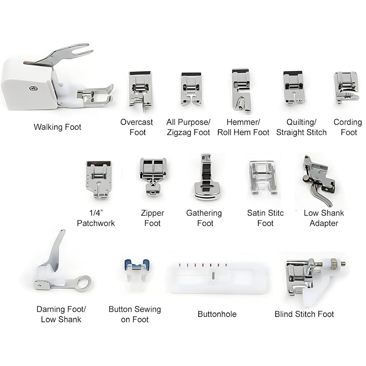 SuaTools - 15 in 1 Universal Sewing Machine Presser Feet Kit with Box ...