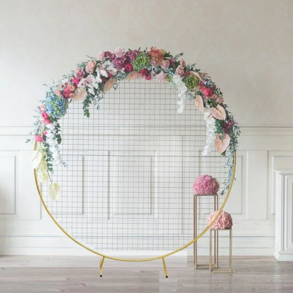Herqona - 1.8m Portable Iron Backdrop Ring Stand for Party Decorations ...