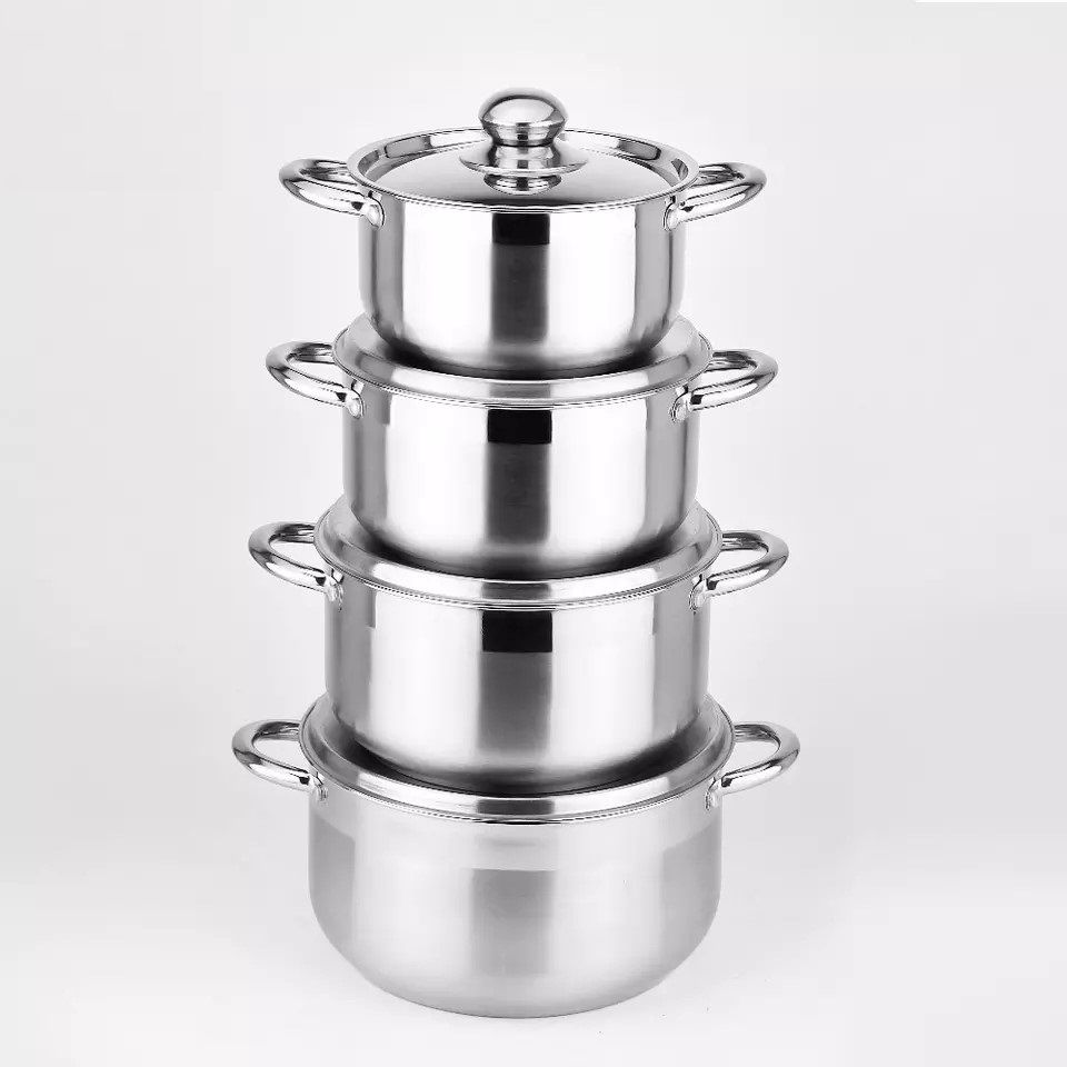Pruchef - 3-Layer Encapsulated Bottom Stainless Steel Cookware Set - 8 ...