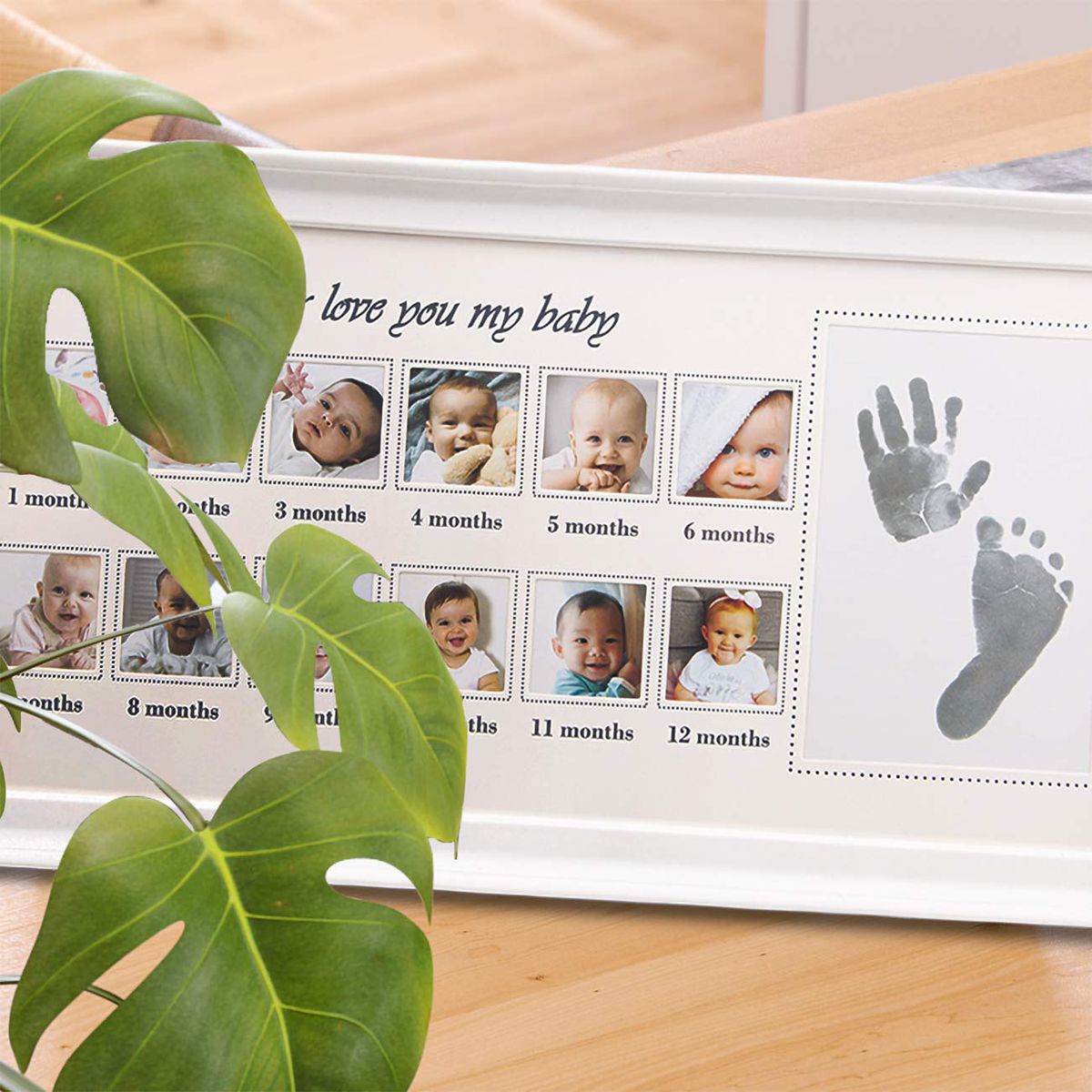 Toto Bubs - Baby Monthly Milestone 13 Picture Frame, Hand and Footprin ...