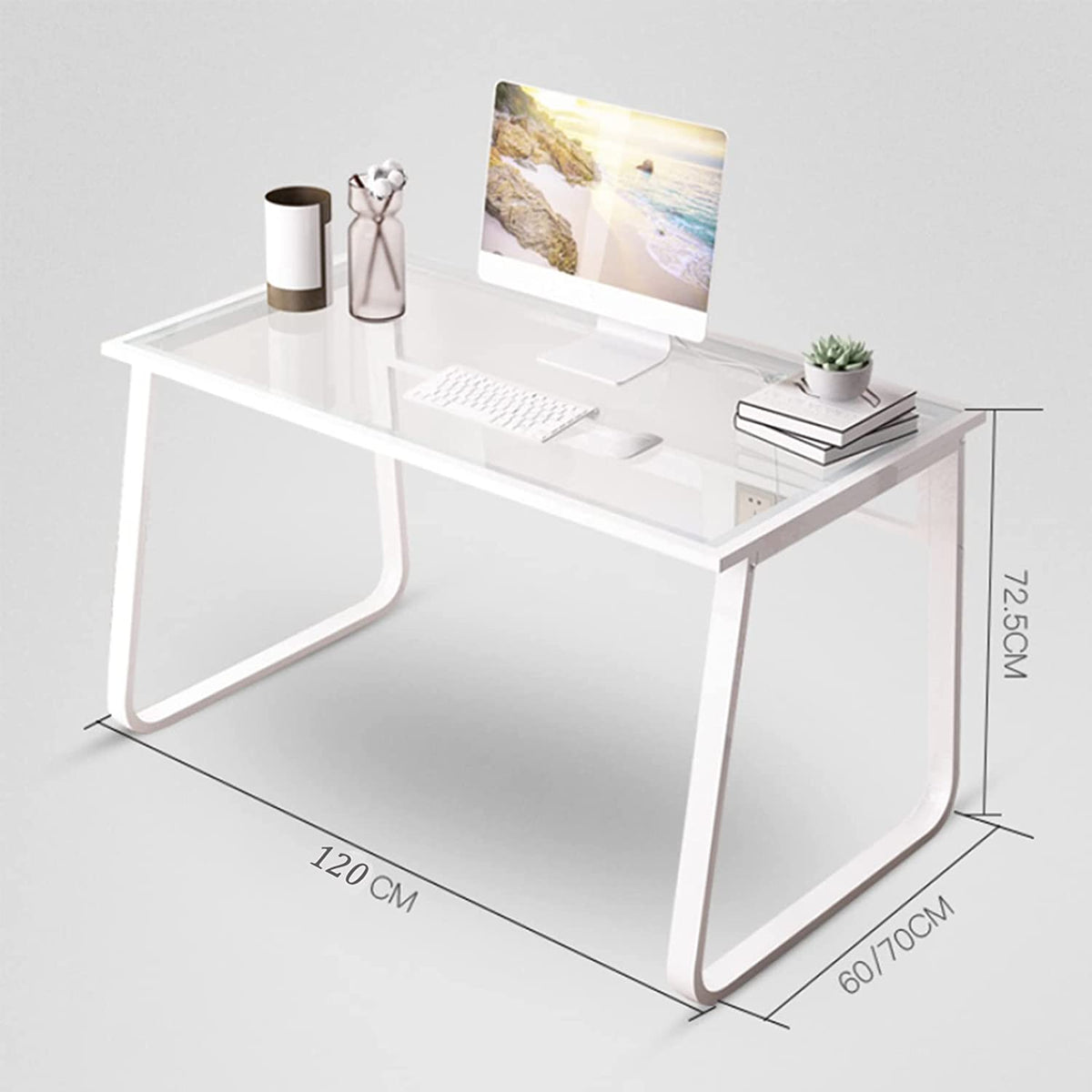 Pract Pack- 120cm Nordic Modern Style Tempered Glass Computer Desk - W ...