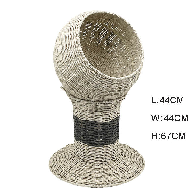 WigWagga- Modern Artificial Rattan Top Round Wicker Washable Chair Cat ...